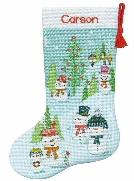 Набор для вышивания Dimensions Snowman Family Stocking (Сапожок Семья снеговика) 70-08996
