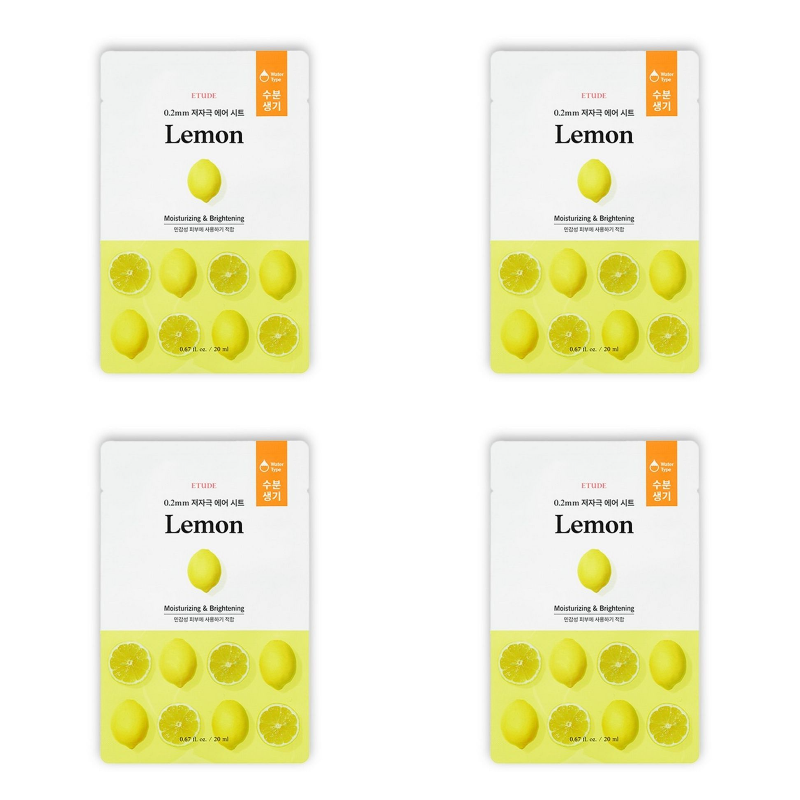 Тканевая маска Etude с экстрактом лимона, 20 мл, 4 шт