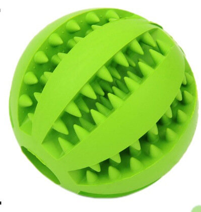 1PCS Dog Squeaky Balls Dog Chew Toys Food Treat Dispensing Balls Interactive Toy IQ Treat Ball Puppy Toys light green Rubber Plastic 6.35-7.5cm 2.5-3.0in