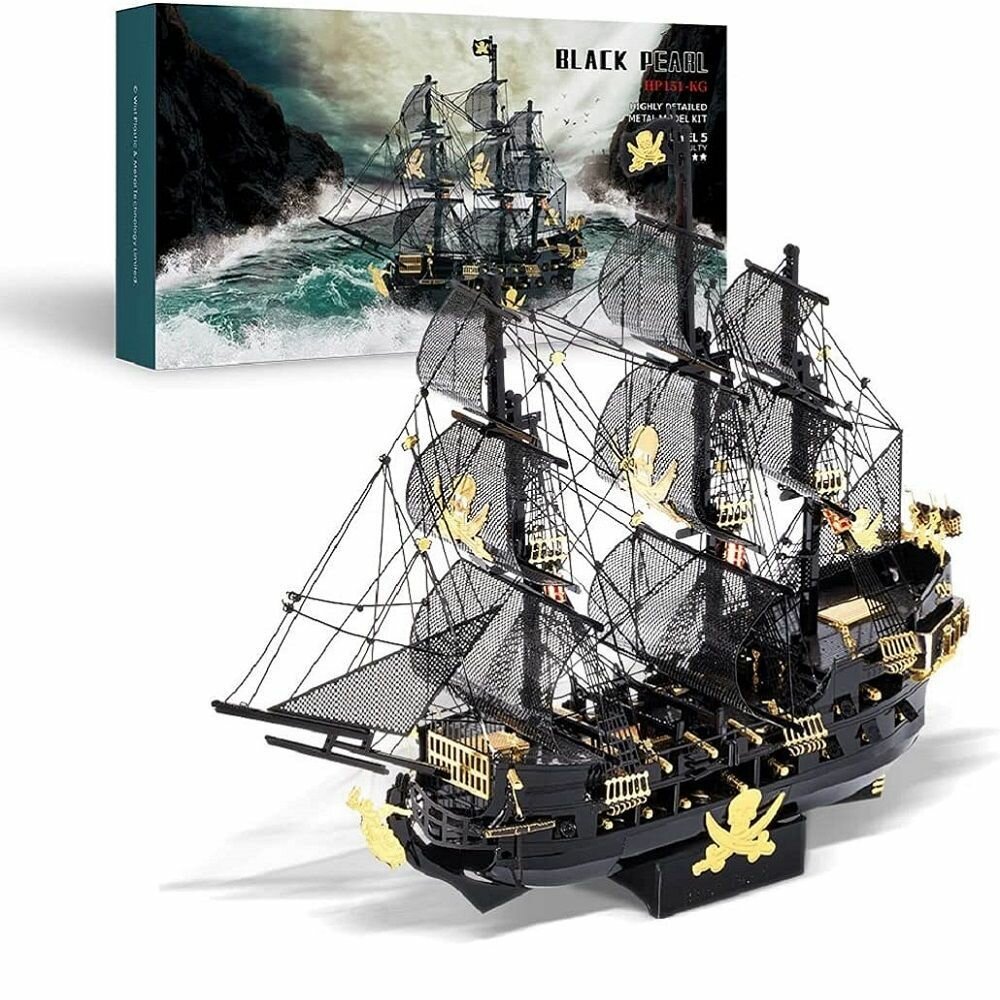 3D пазл, металлическая конструкция, развлекательные игрушки для снятия стресса ручной работы, Модель пиратского корабля "Черная жемчужина, коллекционные поделки