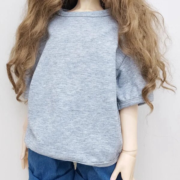 Клетчатая рубашка для кукол BJD 1/6, 1/4, 1/3 Grey T-shirt, for 38-45cm BJD doll