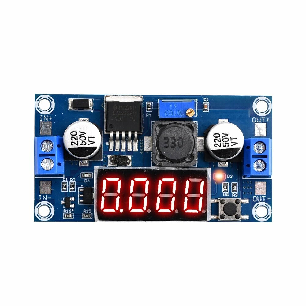 Регулируемый DC-DC понижающий модуль питания 4-40V синий LM2596S