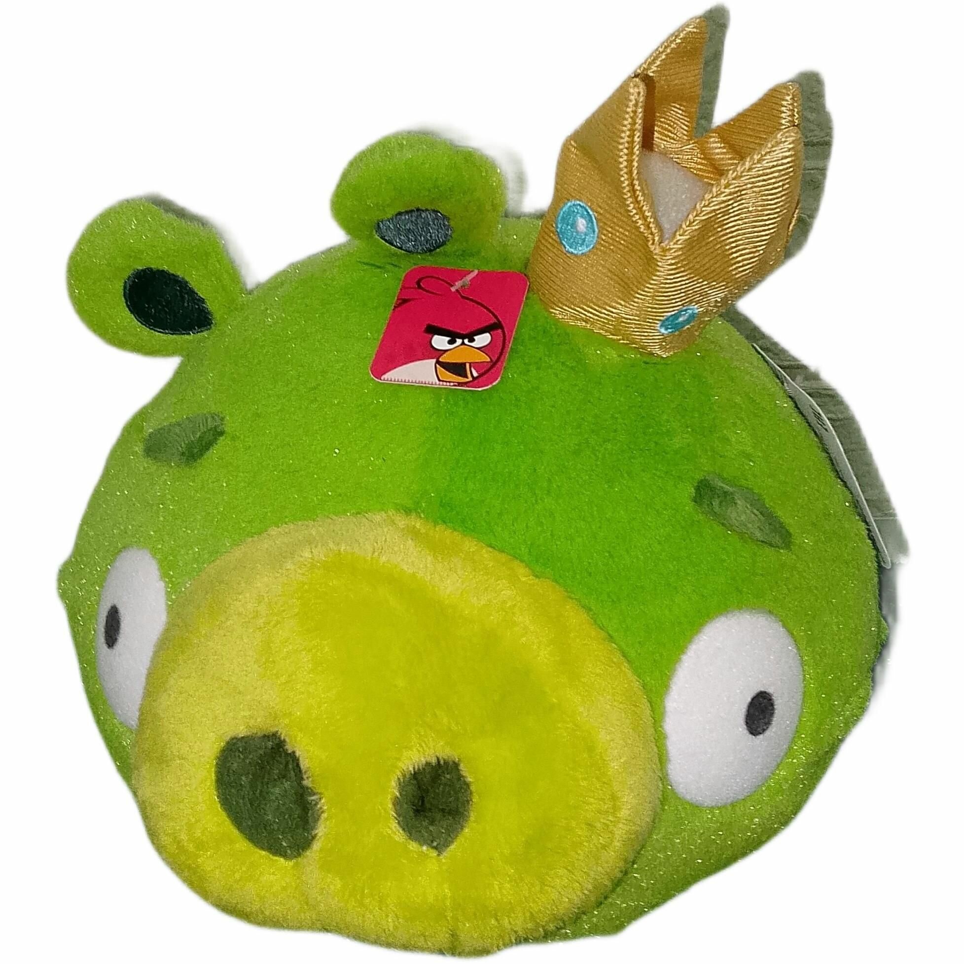 Мягкая игрушка "Angry Birds" король свин, Энгри Бёрдс свинья с короной.
