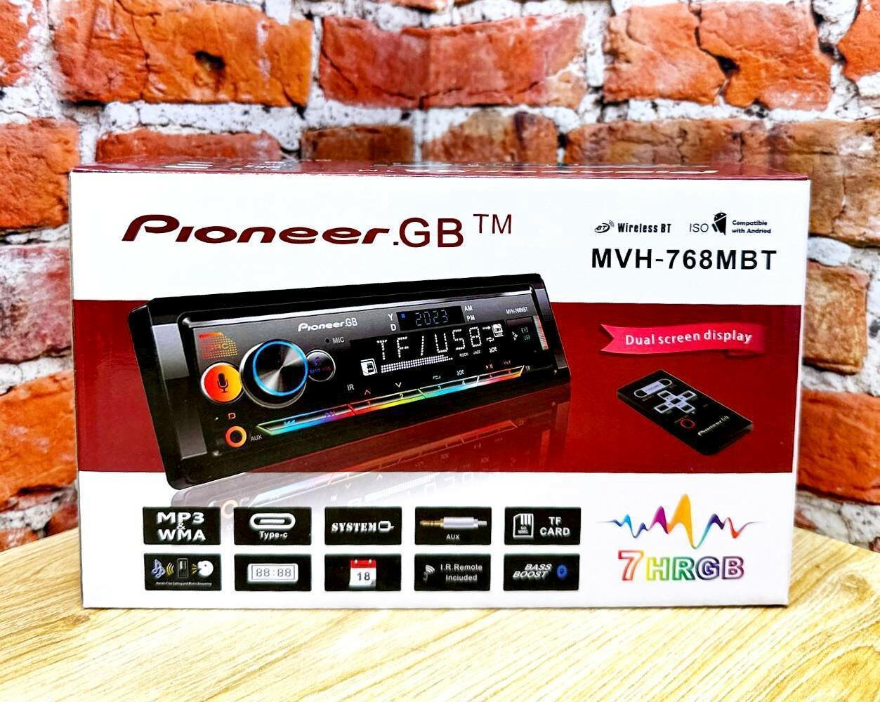 Автомобильная магнитола Pioneer MVH-768MBT 1DIN, AUX, Bluetooth