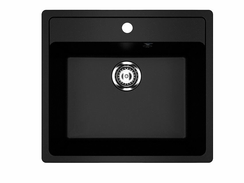Мойка для кухни из искусственного камня Ulgran U-104-344, ультра-черный