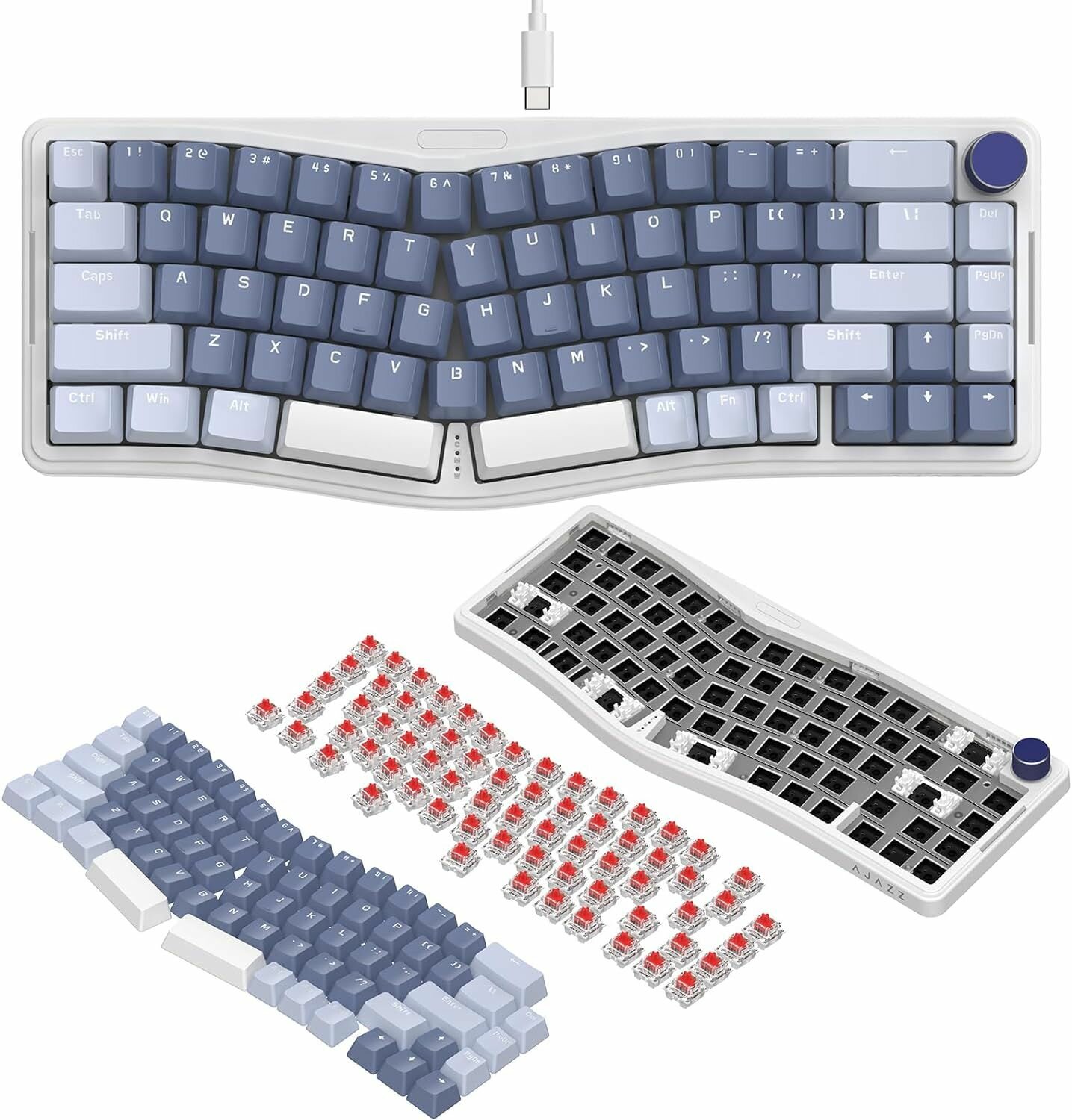 AKS068 60% Проводная механическая игровая клавиатура, VIA-программируемая, горячая замена, RGB-подсветка, кноб, PC/MAC