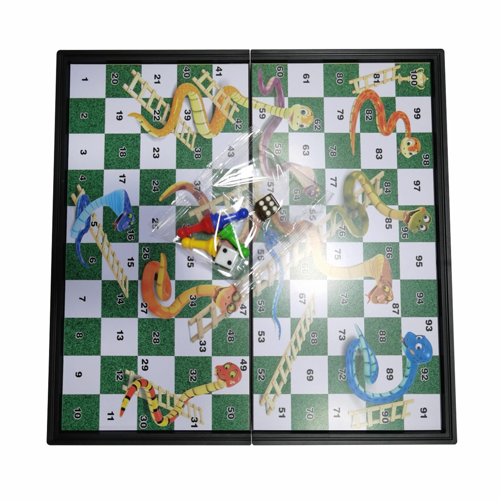 Портативная складная настольная игра Ludo для детей и взрослых, магнитные змеи и лестницы, классическая дорожная игра для дома, школы и семейного отдыха