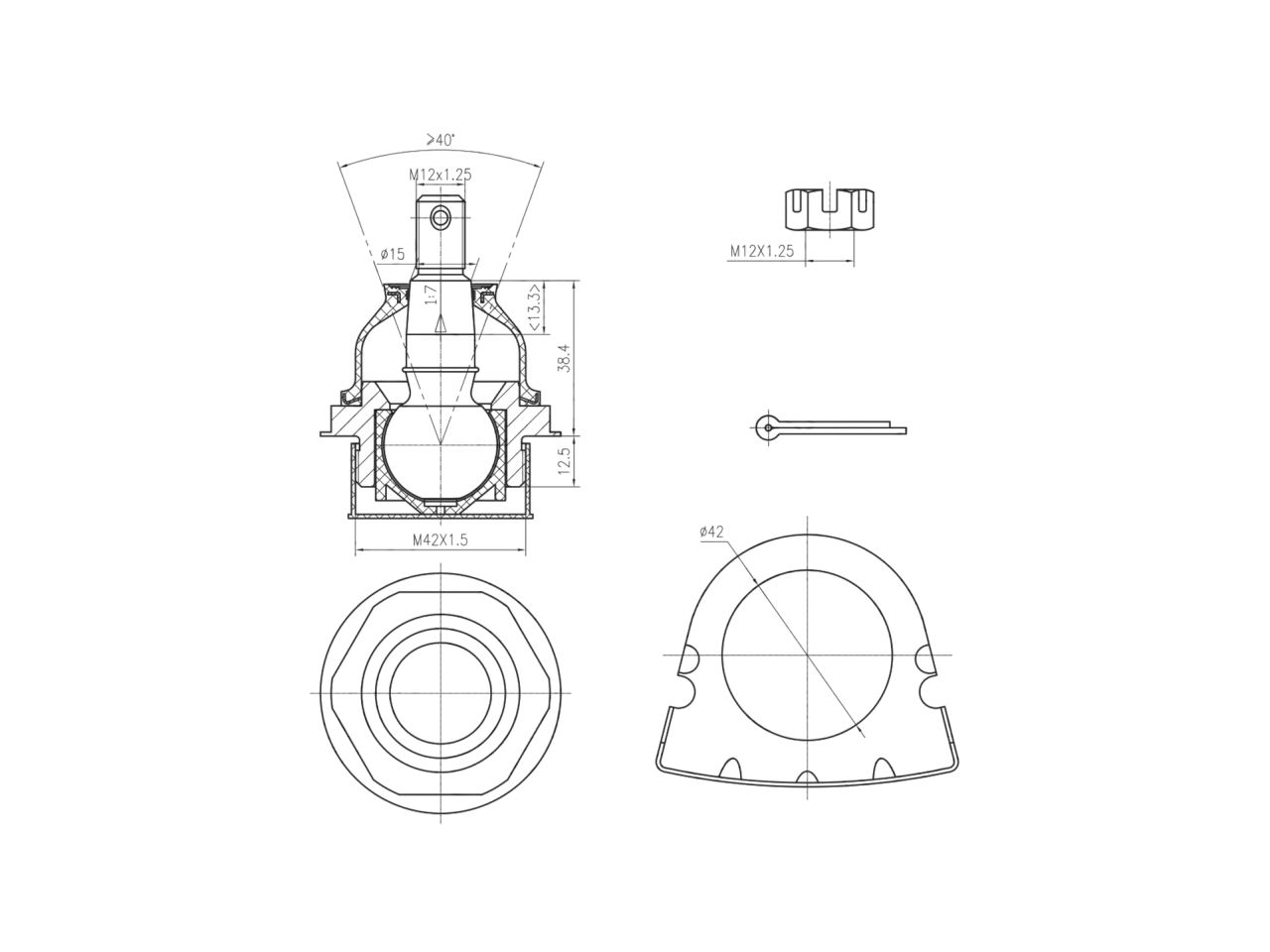 UNIO SSP-20127 (517602R000) опора шаровая опора шаровая передняя нижняя ceed 09-, i30 09-
