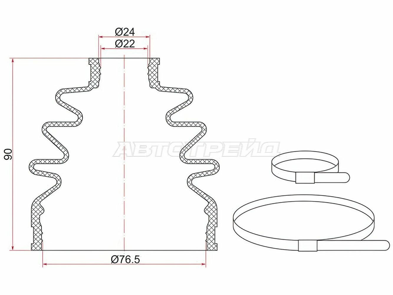 Пыльник ШРУС наружный, 2 хомута для Хендай Элантра, Мазда Familia, Митсубиси Кольт, Сузуки Гранд Витара, Витара Сайдкик арт C1153 SAT