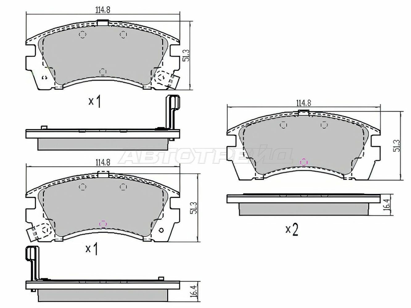 Тормозные колодки передние для Мазда Familia, Ниссан Пульсар, Сентра, Санни, NX арт STAY040NS906 SAT
