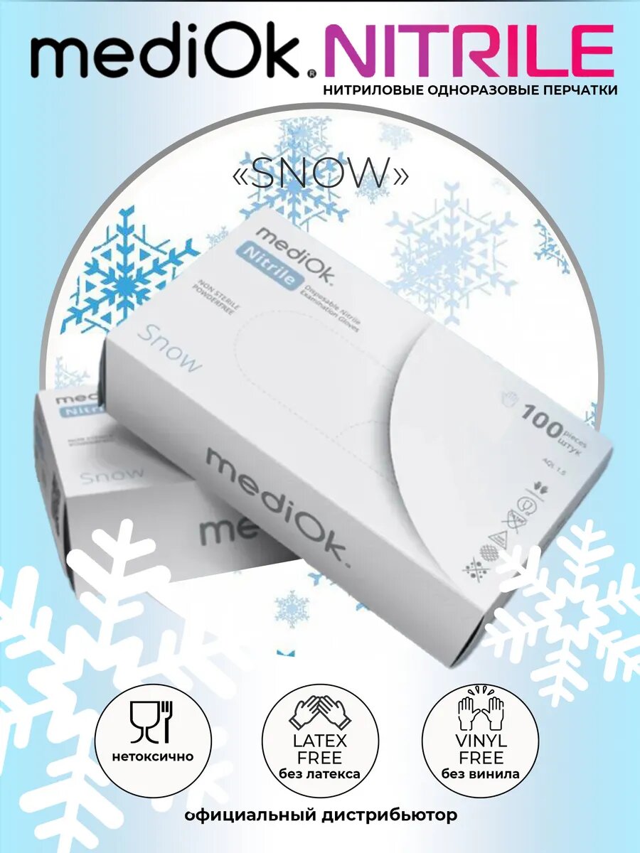 Перчатки нитриловые одноразовые M