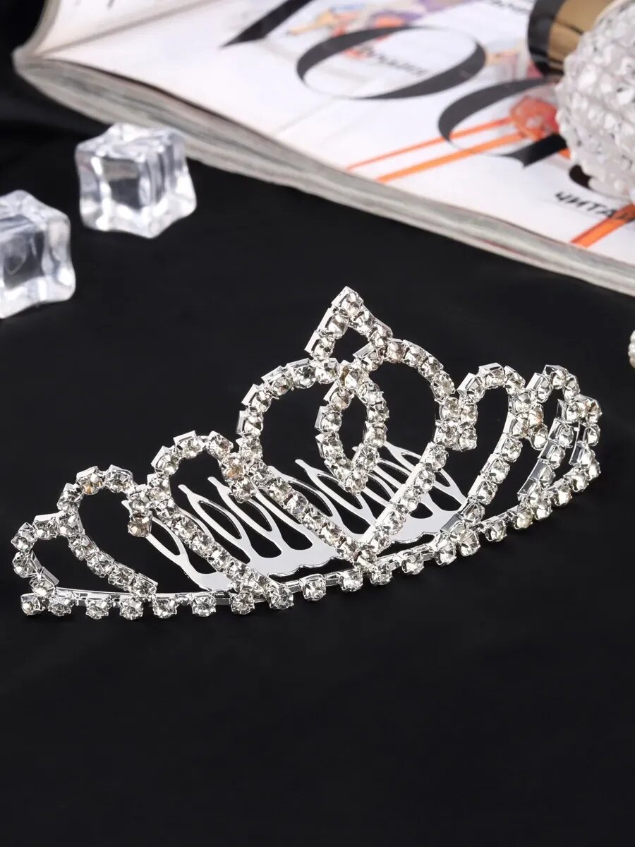 Диадема для волос Медея сердце величие, 10х4,5 см, серебро