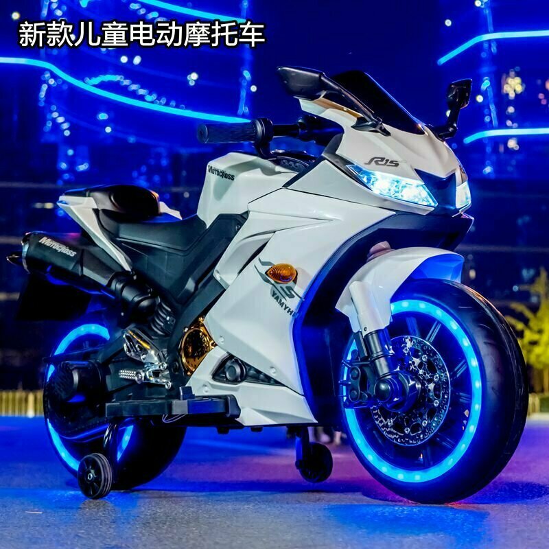 Электромотоцикл детей от 3 до 8 лет с мощным двигателем и большой батареей 12 В.