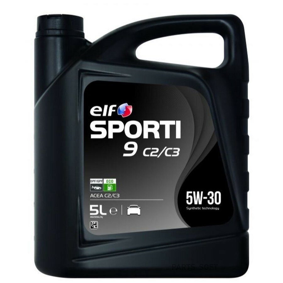 214253 Масло моторное синтетическое SPORTI 9 C2/C3 5W30, 5 л, страна ввоза ЕС, 3425901111391, 34031 от официального дистрибьютора, ELF, артикул 214253