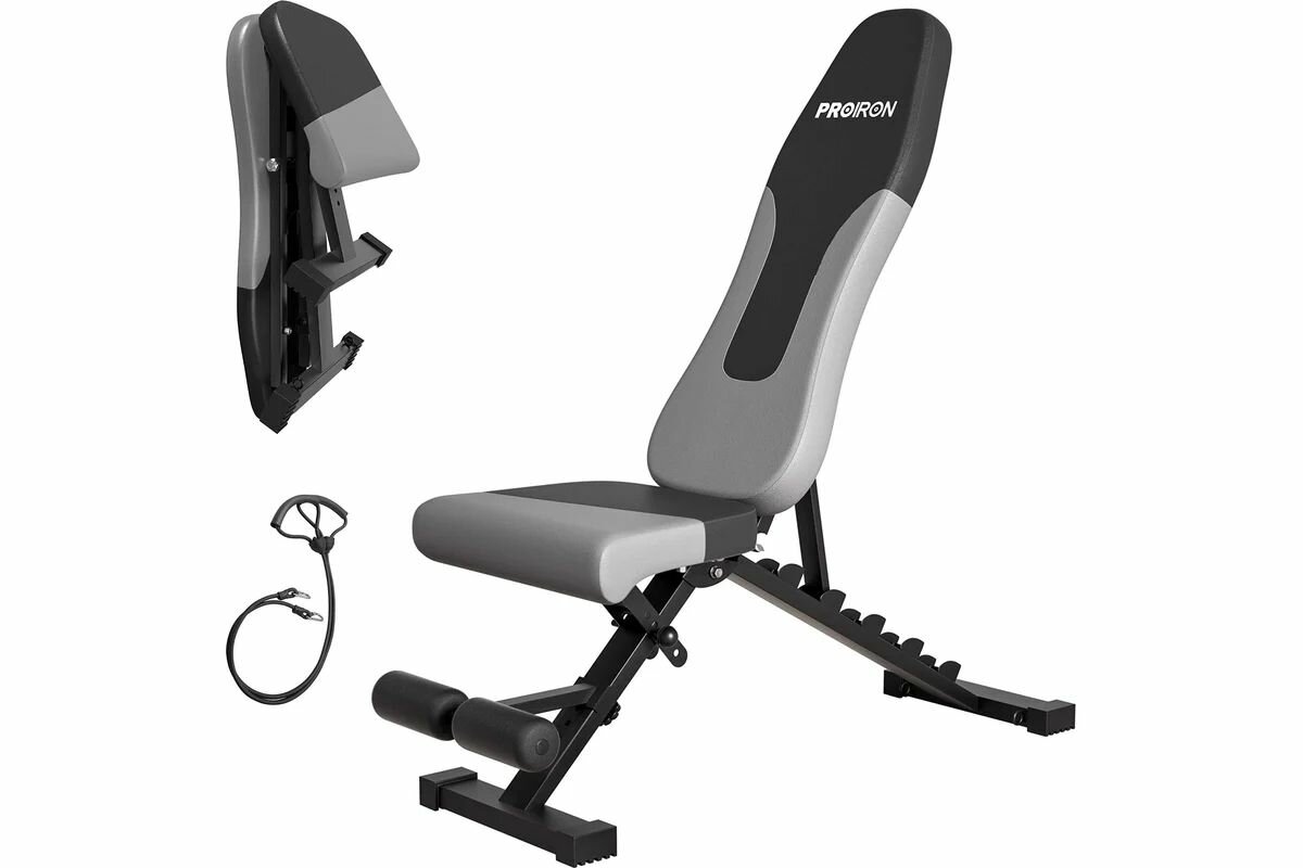 Скамья силовая Proiron СКАМ01, антискользящее покрытие, 200кг, черная