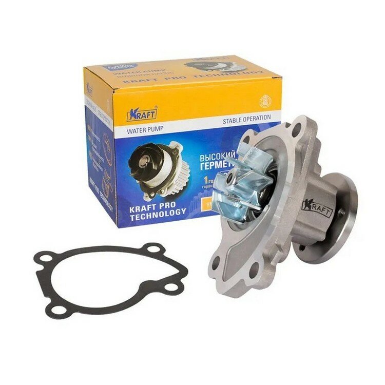 Насос водяной (помпа) для Nissan Micra (Ниссан), Note (Ноут), Qashqai (Кашкай) с ДВС 1.2-1.6L, Renault Megane III-IV с моторами 1.2Tce-1.4L (KRAFT)