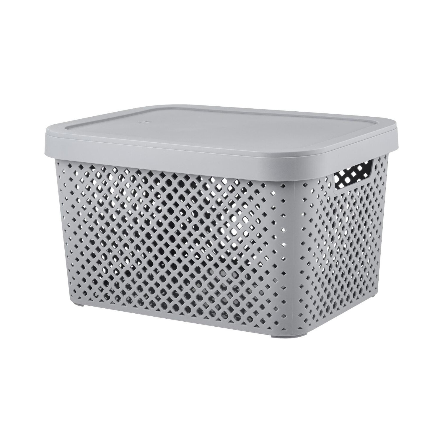 Корзина Plast Team Stockholm, с крышкой, 36 х 27,5 х 20,5 см, серый шторм