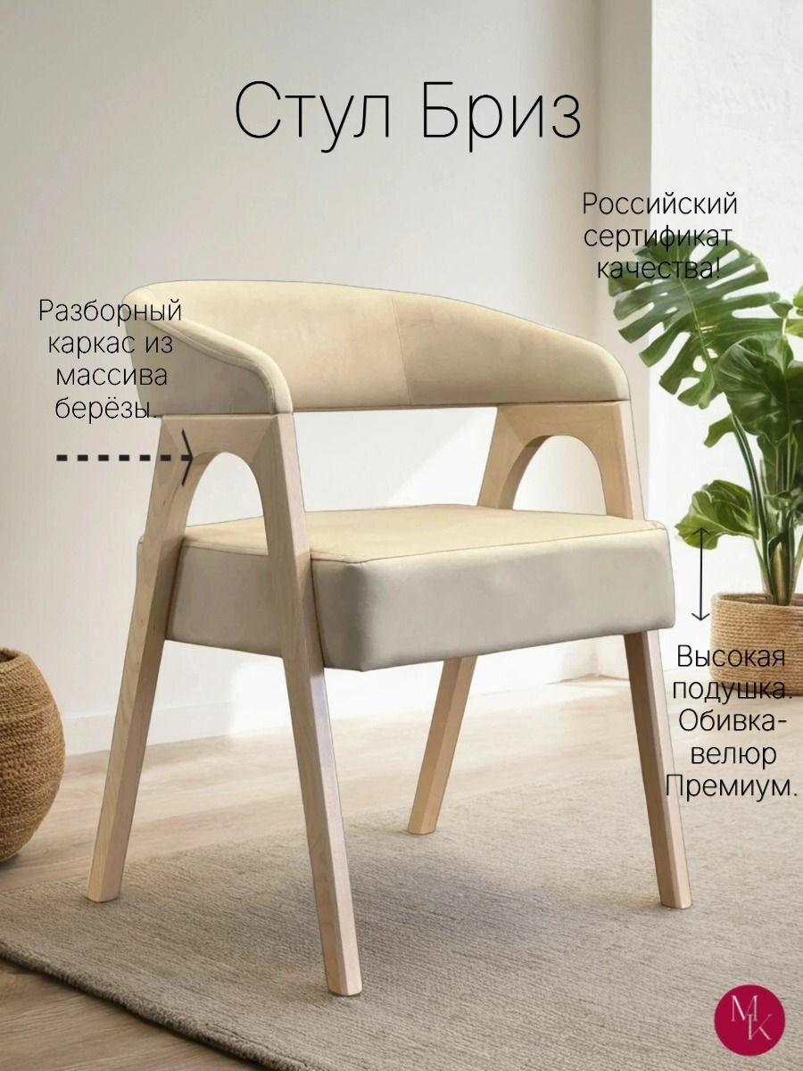 Стул Бриз. Цвет Т27 Velutto 17. С мягкой обивкой.