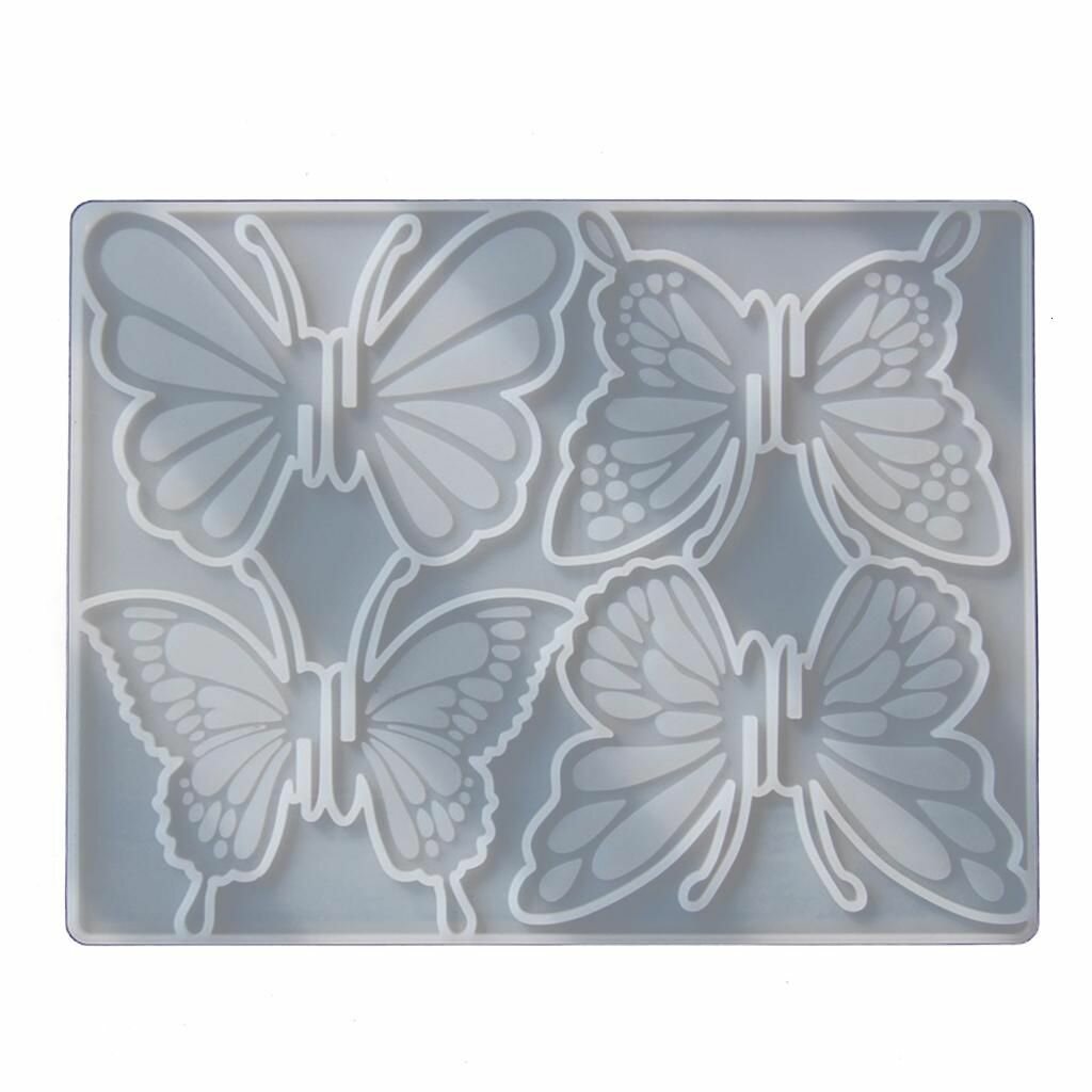 Эластомерные формы для заколок-бабочек с взаимосвязанными элементами для изготовления украшений из смолы, - Плесень