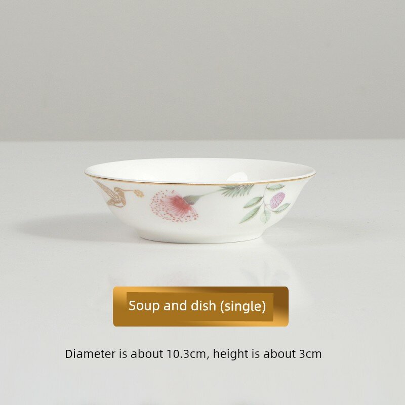 Элитная китайская фарфоровая посуда, современный и простой набор тарелок и мисок, изысканный комплект для дома в стиле