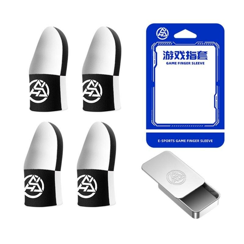 Тактильные игровые накладки на пальцы от пота, Черно-белый