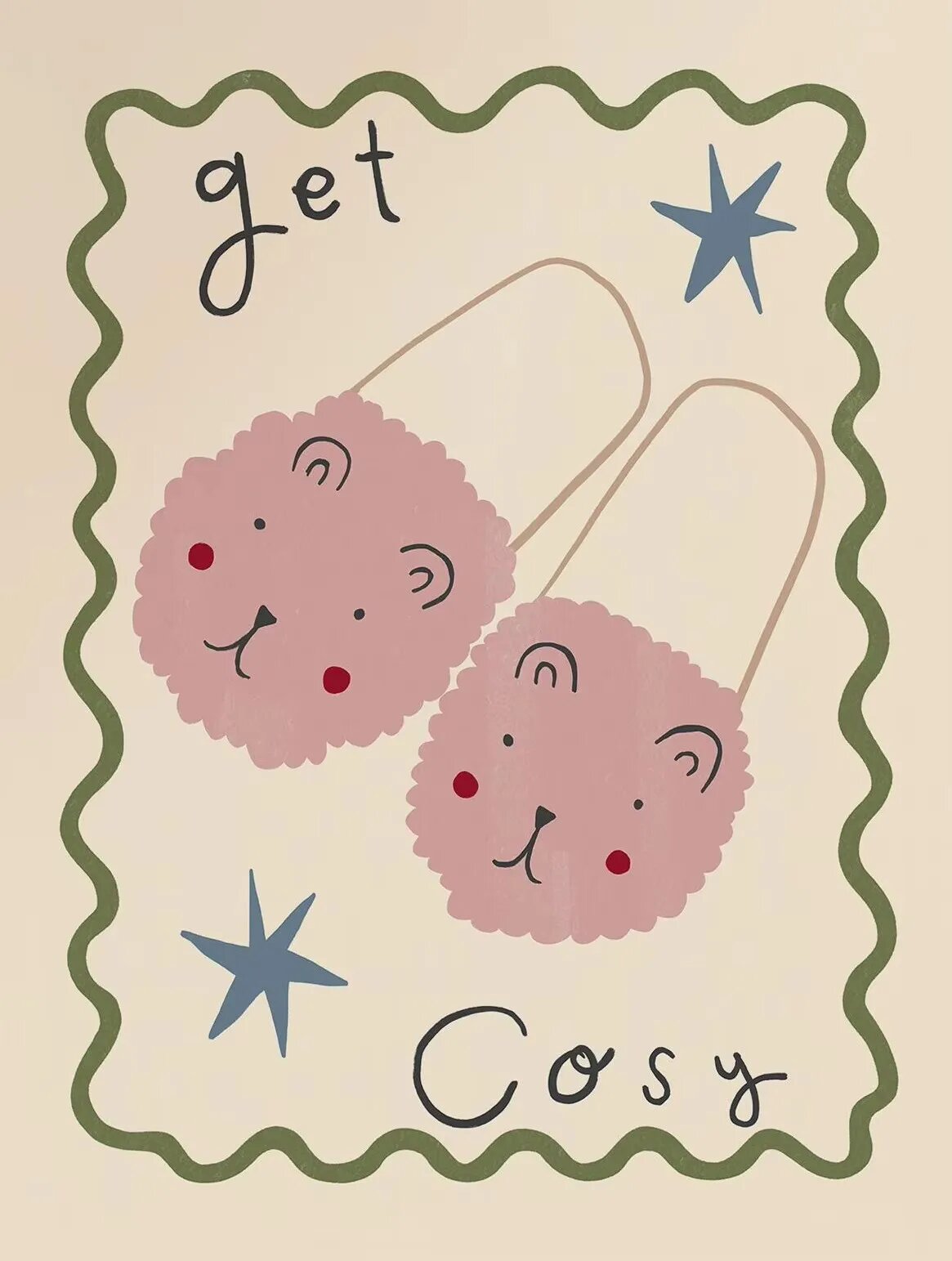 Плакат "Get Cosy" с милыми животными, 30x40см, SKU-14