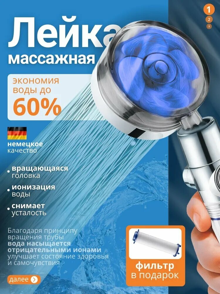 Лейка для душа с вентилятором массажная /Душевая лейка тропический душ