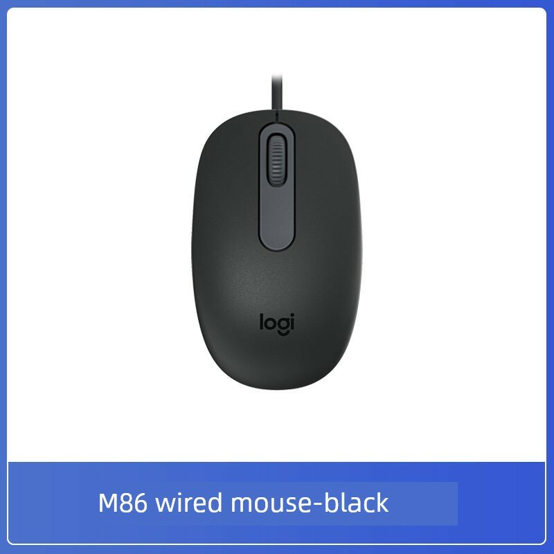 Logitech M86 проводная USB-мышь компактная для рабочего стола и ноутбука офисная мышь бизнес-стиль черная