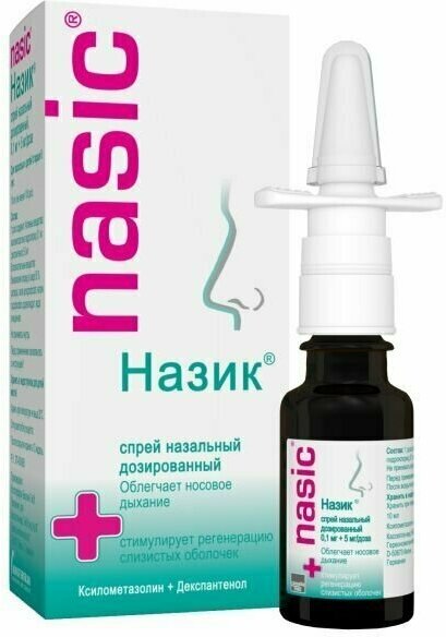 Назик спрей назальный 0,1мг+5мг/доза 10мл