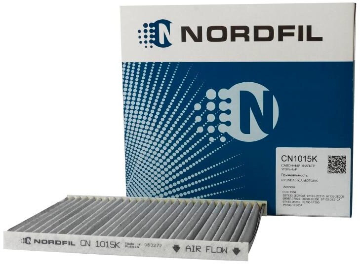 NORDFIL cn1015k фильтр салона угольный Accent (Акцент) IV tucson veloster i40 Carens (Каренс) III Cerato (Серато)