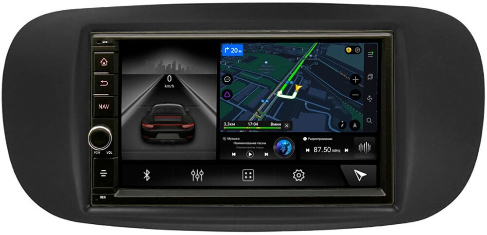 Штатная магнитола Fiat 500 2 2007-2015 Canbox GTR056-RP-11-322-220 Android 10 (4/64, DSP, IPS, Carplay) С крутилкой