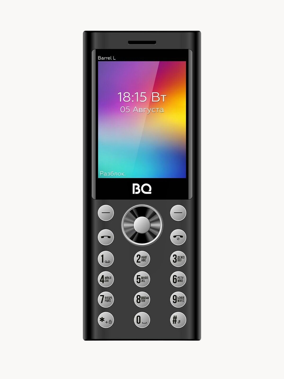 Кнопочный мобильный телефон с 3-мя СИМ-картами BQ 2458 Barrel L Black+Silver