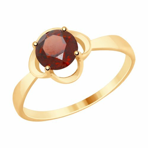 Кольцо Яхонт, красное золото, 585 проба, гранат