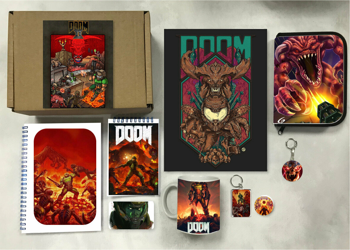 Подарочный бокс GOODbrelok принт "Дум, Doom" - 0009