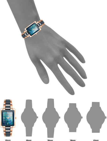 Наручные часы ANNE KLEIN, зеленый, синий, золотой, серый — фото 1