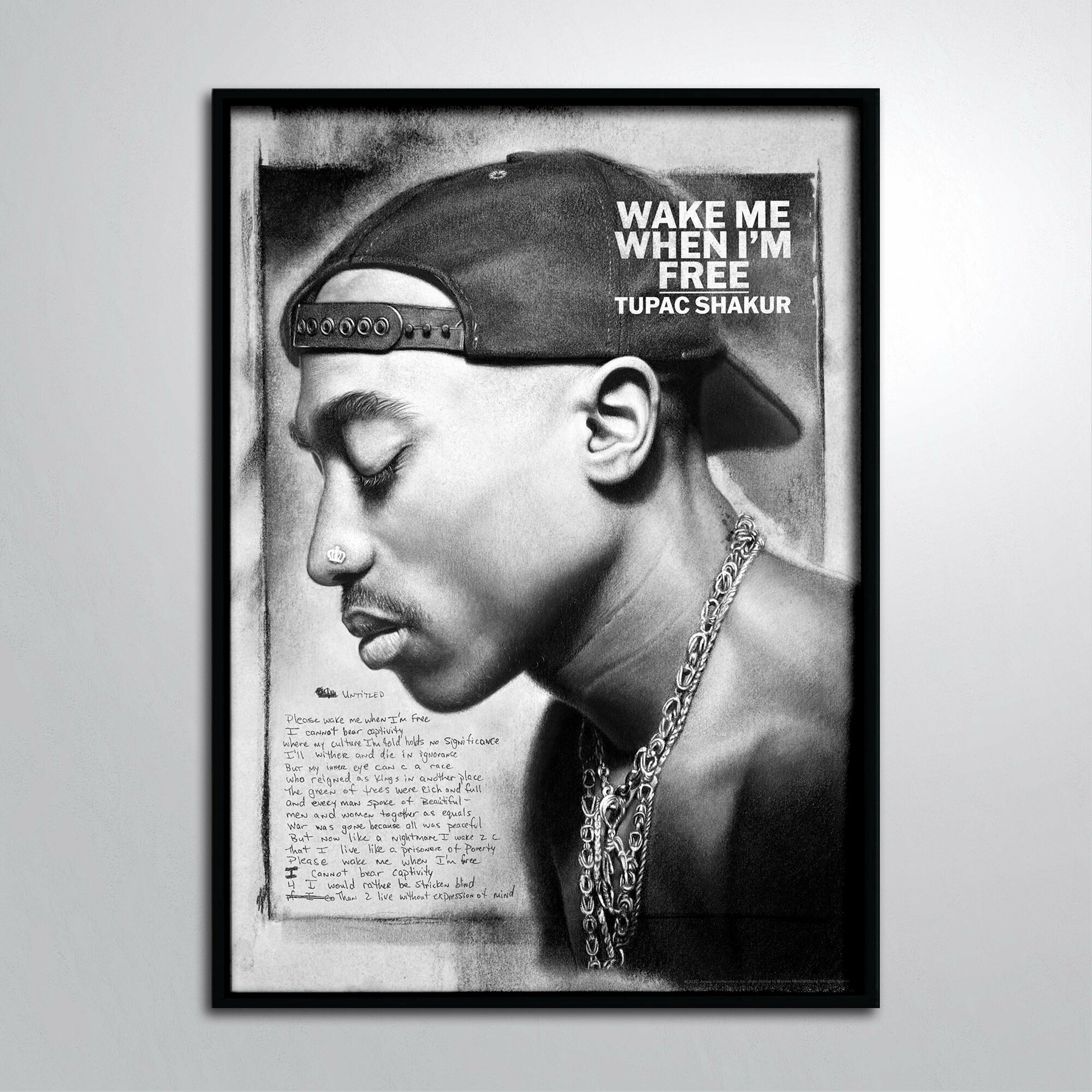 Постер в раме/Постер для интерьера/Плакат Интерьерный Карндаш Тупак TUPAC SHAKUR