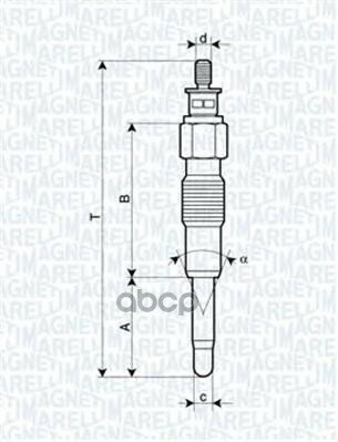 Свеча накаливания CITROEN Jumper 2.5D 94-02 / FIAT Ducato 2.8D 98-02 / RENAULT Master II 2.5D/2.8D 98-01 MAGNETI MARELLI арт.