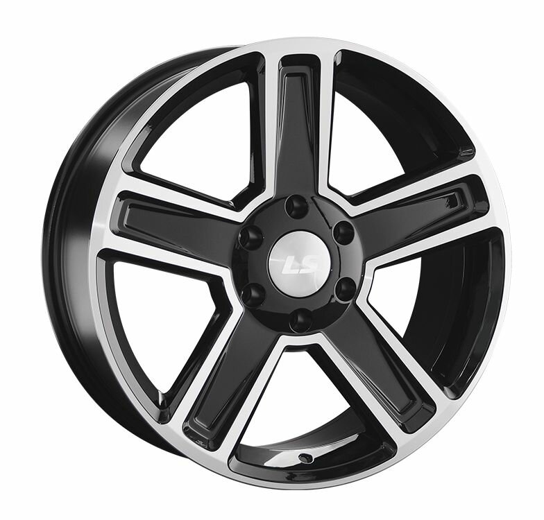 Колесный диск LS LS1296 20x8.5" PCD6x139,7 ET20 D106,1 черный глянцевый с полированными лучами
