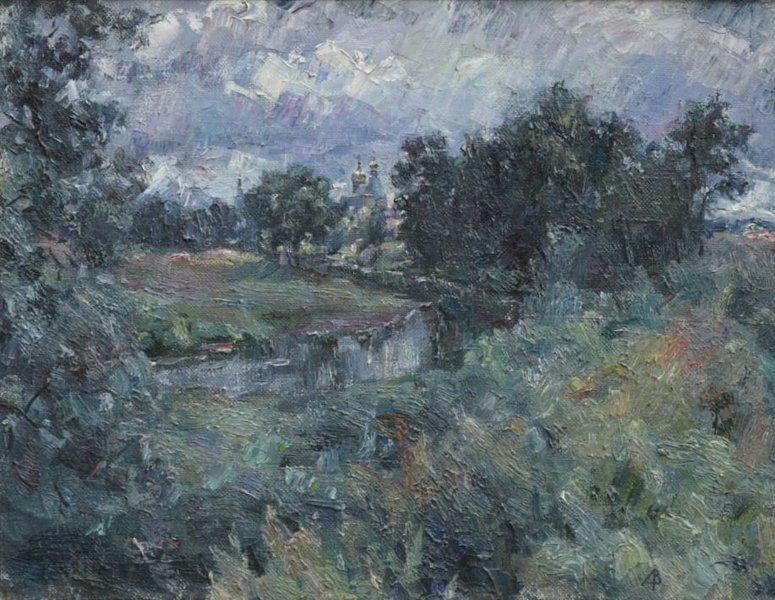 ART-Salon at Oktyabrskaya картина "Тучи над Новым Иерусалимом", 60х80 см, холст; масло, авторская работа; ;