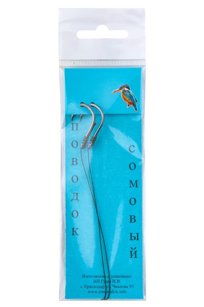 Зимородок сомовый кевларовый поводок 65 кг №3/0 100 см в упаковке 2 шт для ловли сомов