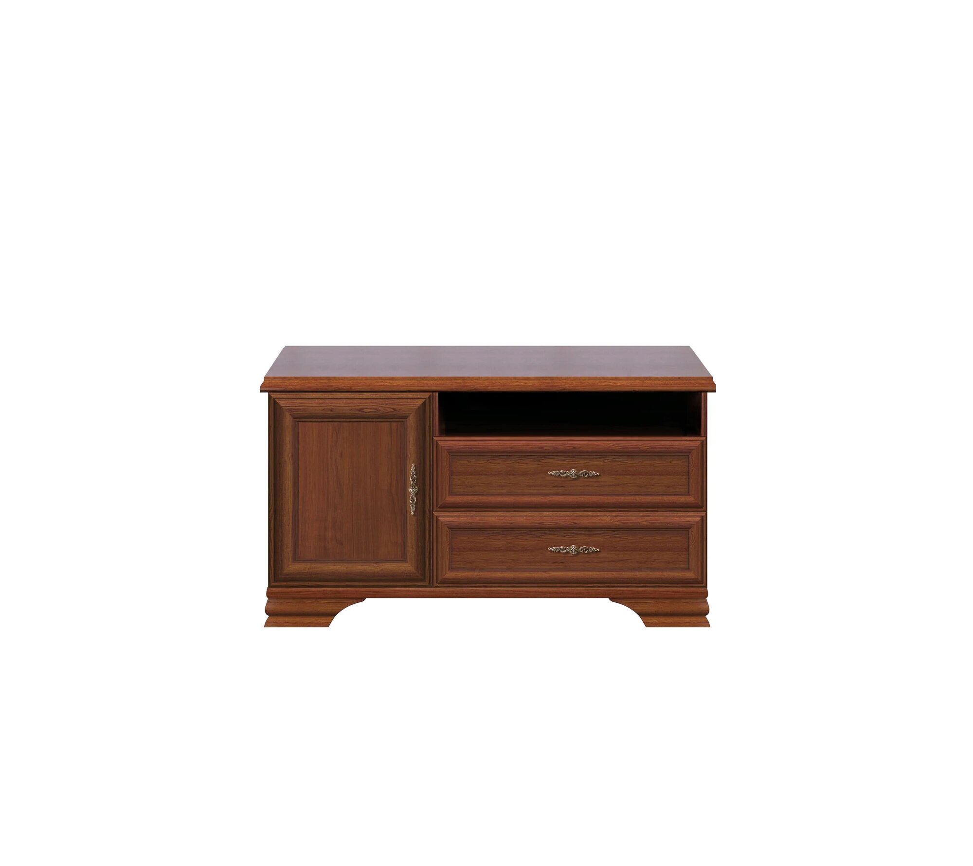 Тумба под телевизор БРВ Мебель KENTAKI S320-RTV1D2S Каштан Размеры: Высота 640мм Глубина 440мм Ширина 1240мм