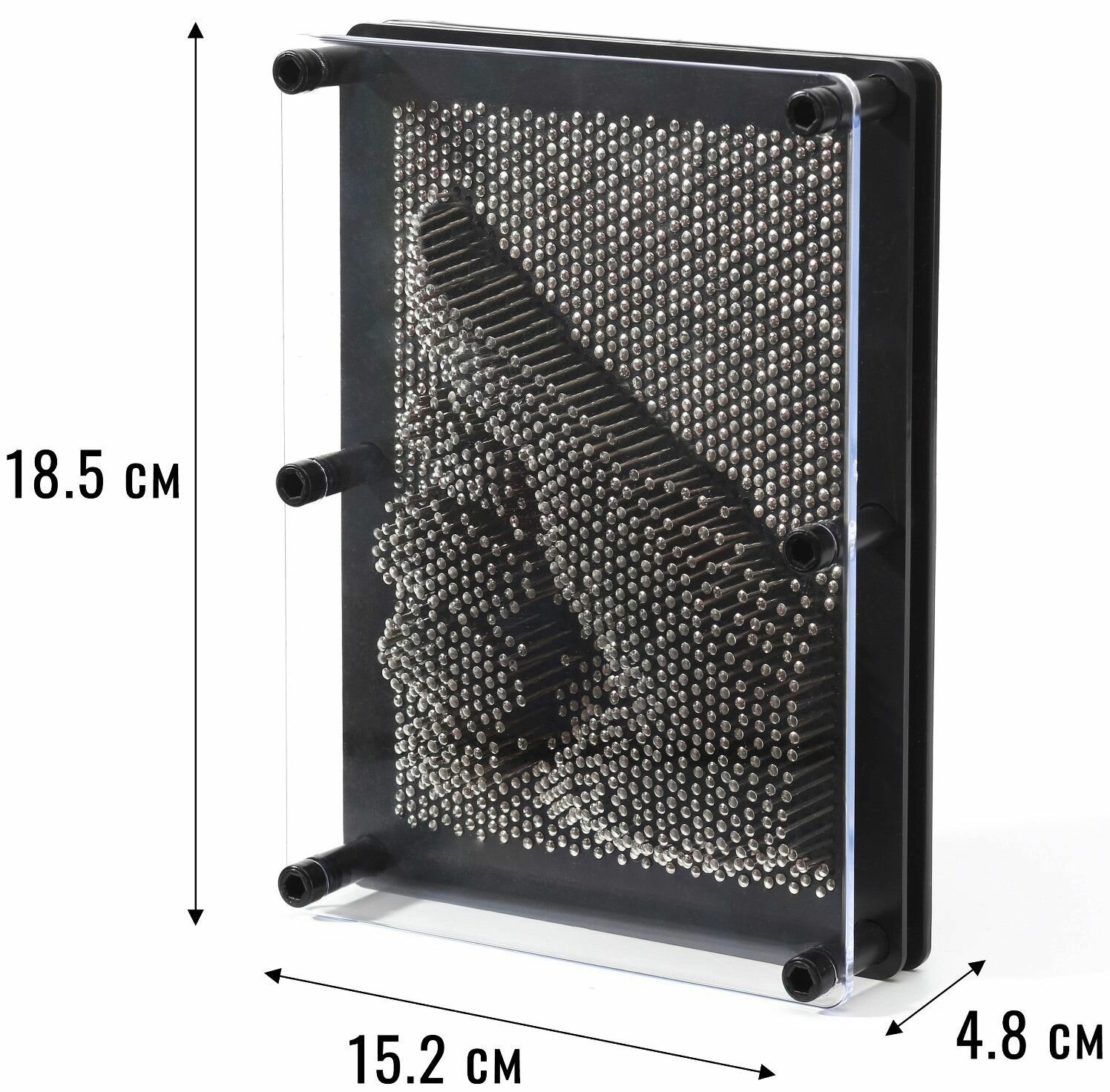 Экспресс-скульптор для 3D слепка "PinART" металлический, игрушка-антистресс с гвоздиками, сувенир для развития творческих способностей, 15,2х4,8х18,5 см. Товар уцененный