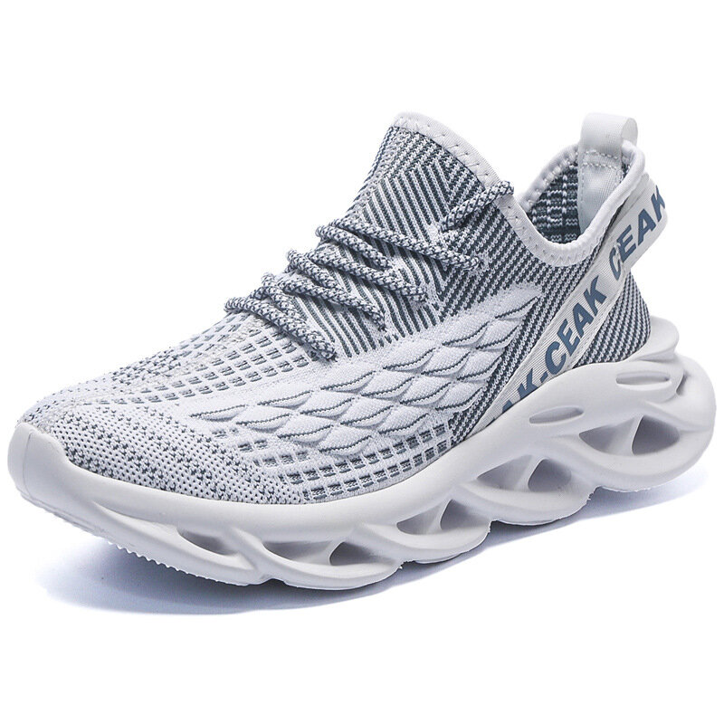 Большие кроссовки Flyknit из чешуи рыбы, летние мужские туфли на толстой подошве, высококачественные туфли из кокосового волокна, изготовленные методом холодной склейки, мужские размеры 40-46, EU:44