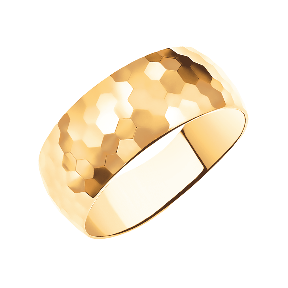 Кольцо обручальное, красное золото, 585 проба