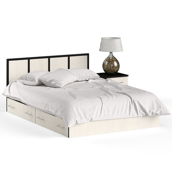 Кровать Сакура с ящиками 1400 + тумба, цвет венге/дуб лоредо