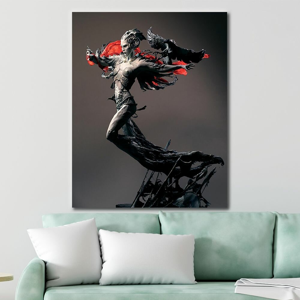Картина на стену, интерьерная karTTina "Морриган богиня", 50х70см 1шт.