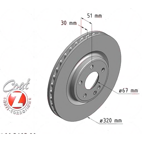ZIMMERMANN 400.3693.20 (2464212612) диск торм mer w176 / w246 2.5 12- / c117 2.5 13- пер вент 320x30 (Комплект 2 штуки)