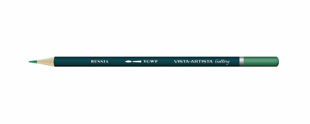Карандаш акварельный художественный 6 шт."VISTA-ARTISTA" "Gallery" VGWP заточенный 624 Зеленый кедровый (Cedar green)