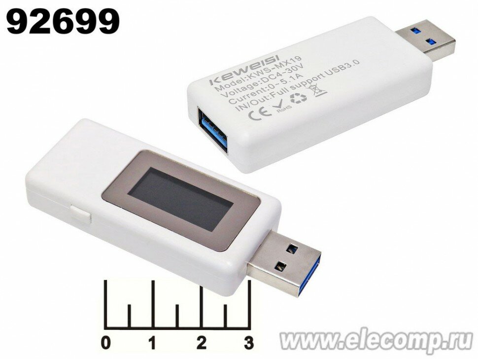 Тестер для измерения тока и напряжения USB-порта KWS-MX19