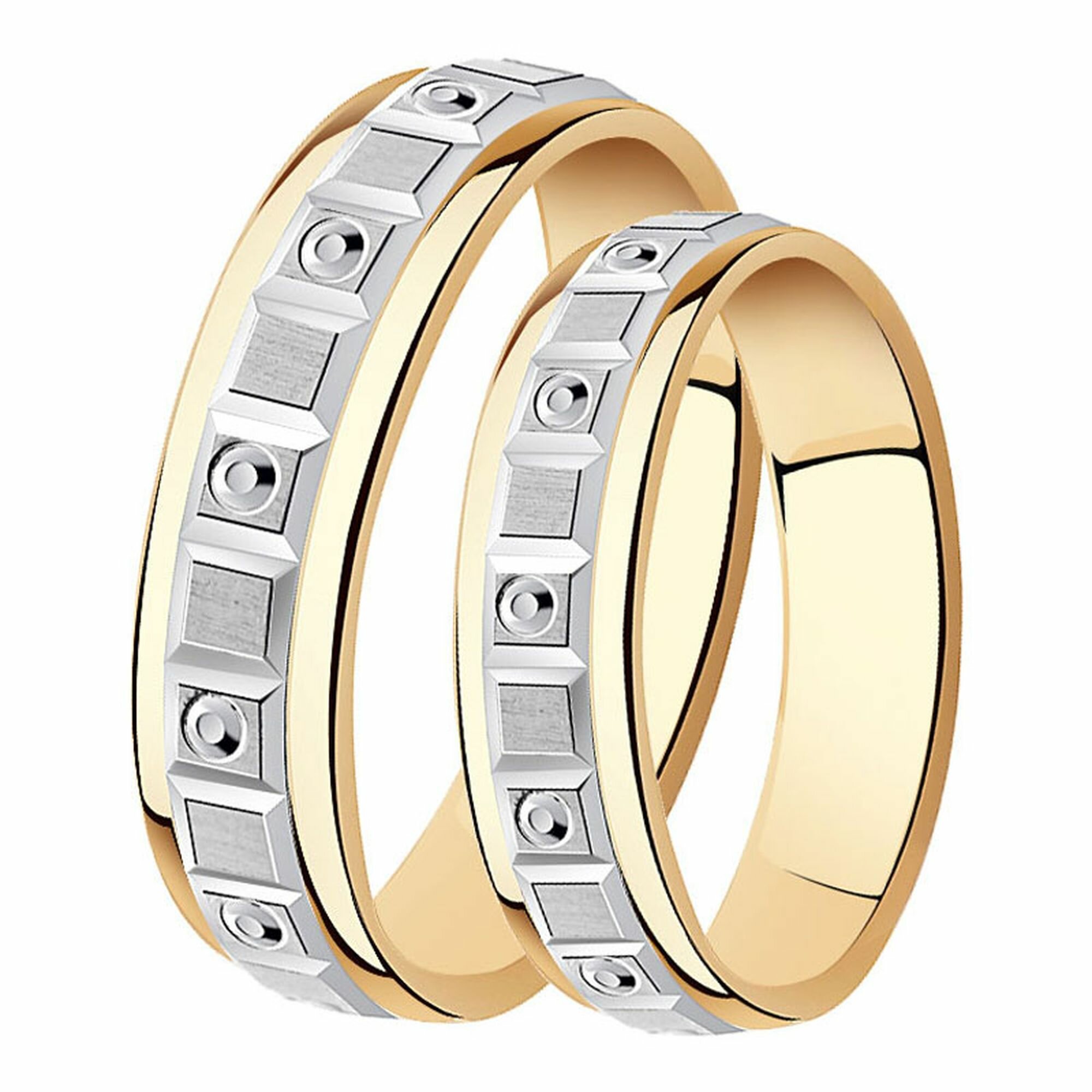 Кольцо обручальное, красное золото, 585 проба